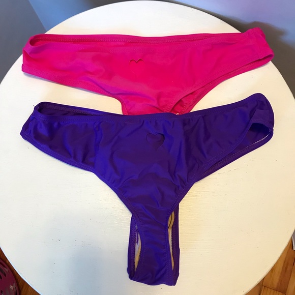 jell | Swim | Cheeky Buns Bikini Bottoms Black Pink Purple | Poshmark